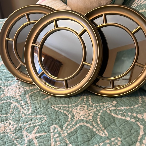 Wall Decor | Set Of 3 Distressed Lightweight Mirrors | Poshmark